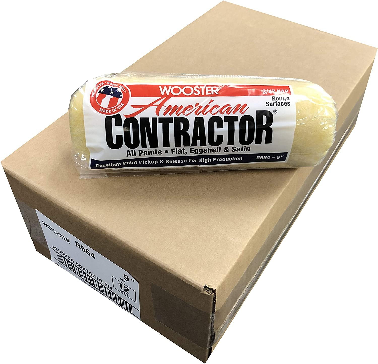 Wooster Brush R564 9 inch American Contractor 3/4 inch Nap Paint Roller ...