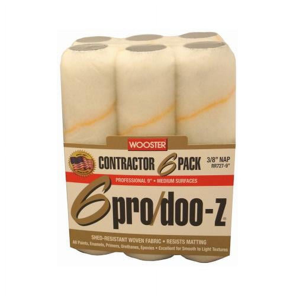 Wooster Brush RR727-9 Pro/Doo-Z Nap Rollers, 3/8-Inch, 6-Pack , White ...