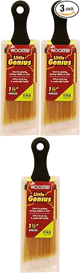 Wooster Home Improvement Small Paint Brushes, 1.5" Little Genius Short ...