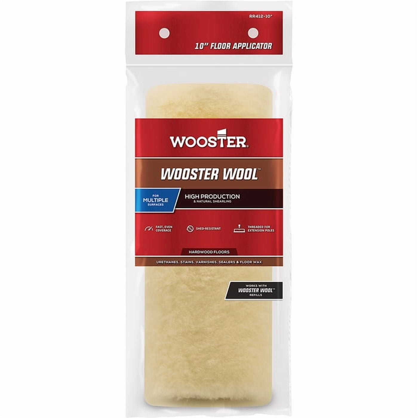 Wooster RR412 10" Shearling Lambskin Floor Applicator - Walmart.com