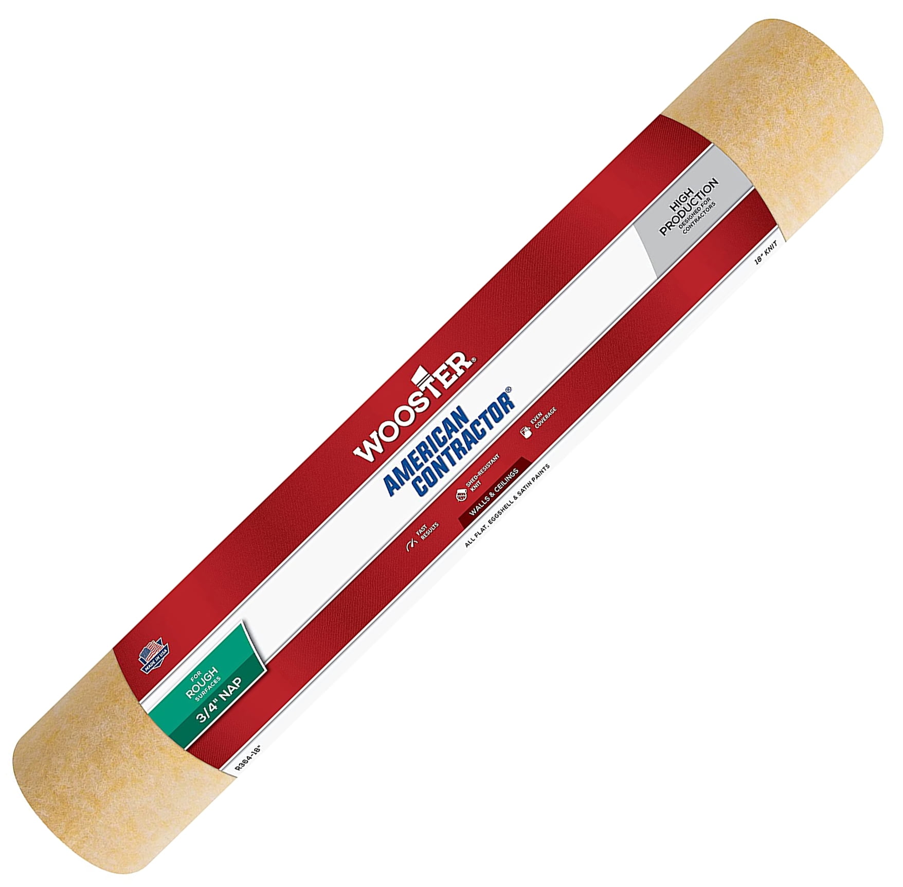 Wooster Genuine 18" American Contractor 3/4" Nap Roller Cover # R364-18 ...