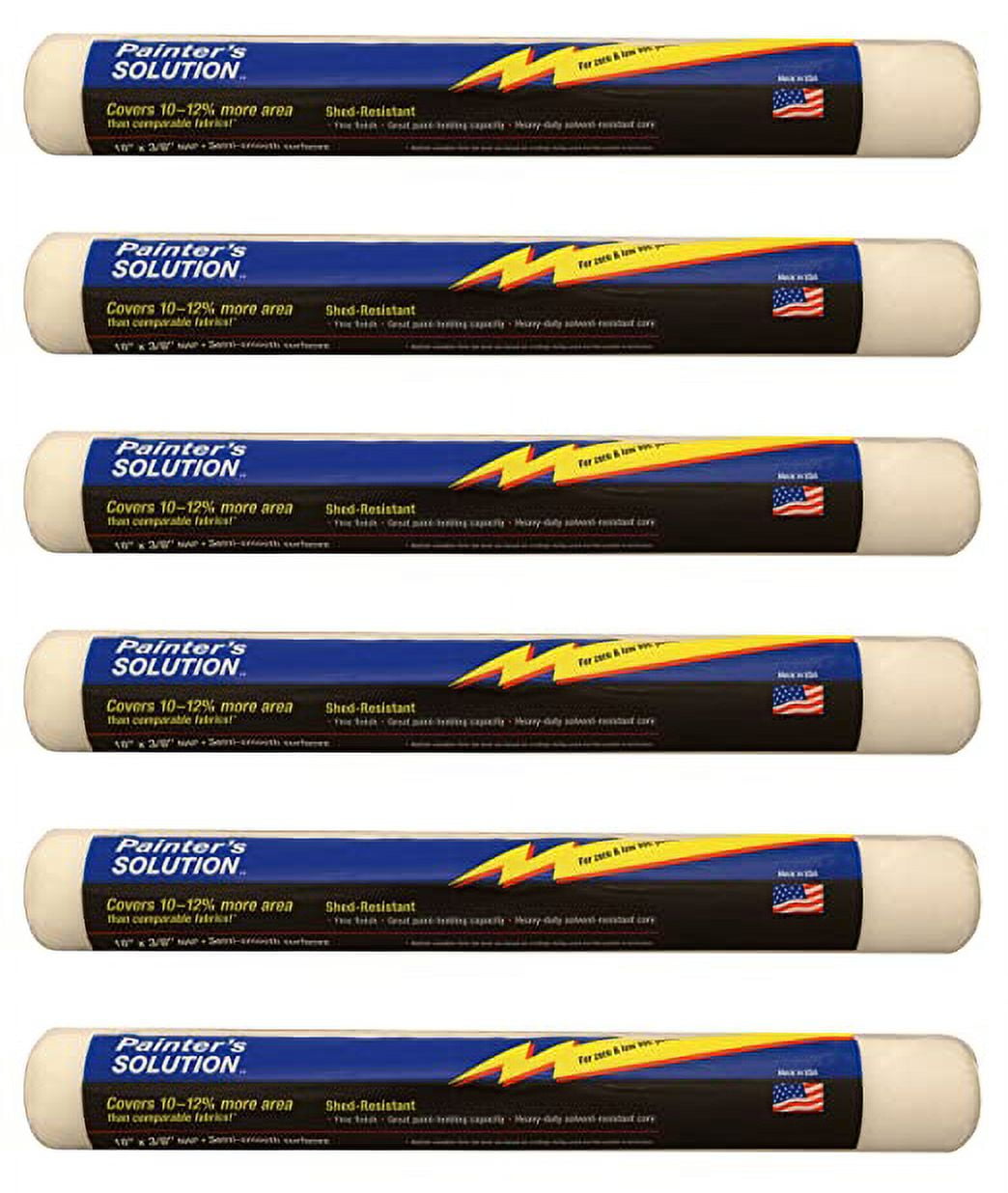 Wooster Genuine 18" Painter's Solution 3/8" Nap Roller Cover 6-Pack ...