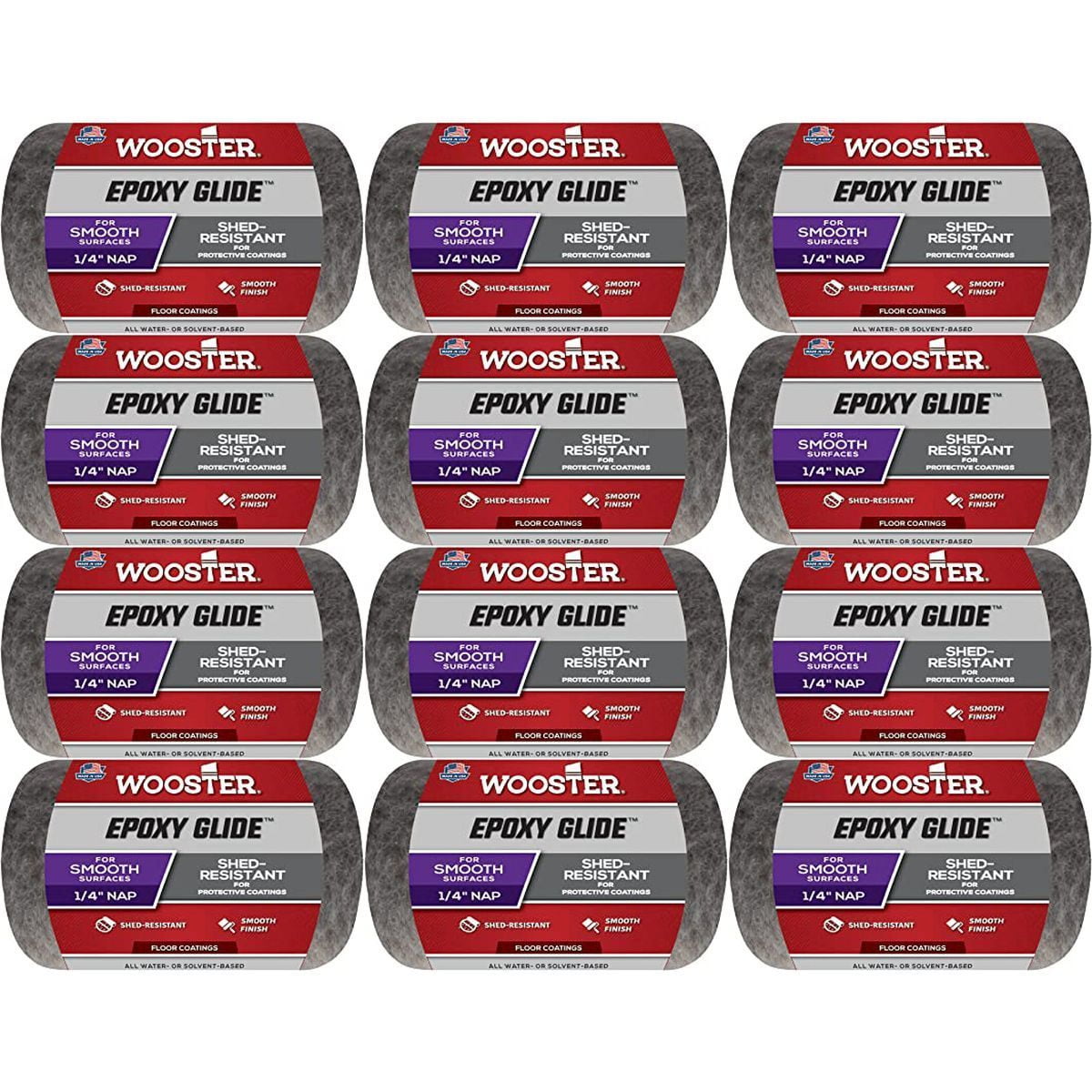 Wooster Genuine 4" Epoxy Glide Roller Cover 12-Pack, R232-4-12PK ...