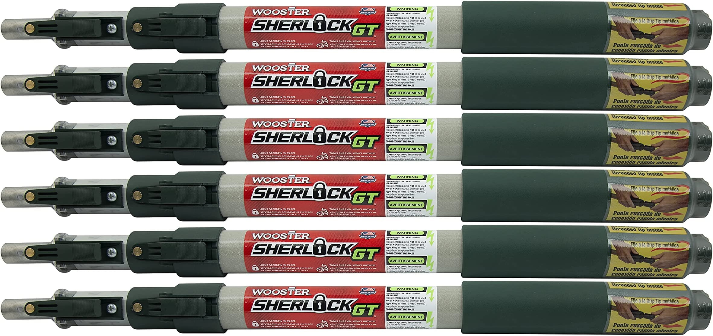 Wooster Genuine Sherlock GT 1'-2' Extension Pole 6-Pack, R097-6PK ...