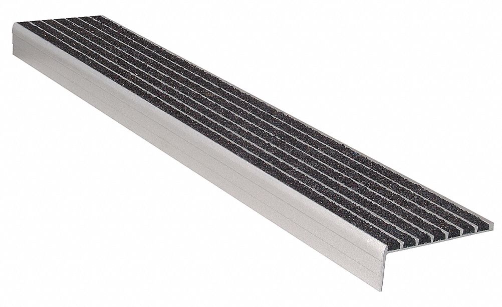 Wooster Products Stair Nosing,Black,60in W,Extruded Alum 142BLA5 ...