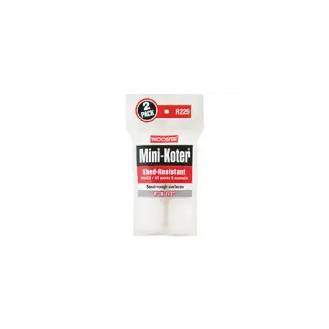 Wooster R229-4 Mini-Koter Mini Roller, 1/2 in Thick Nap, 4 Inch Fabric ...