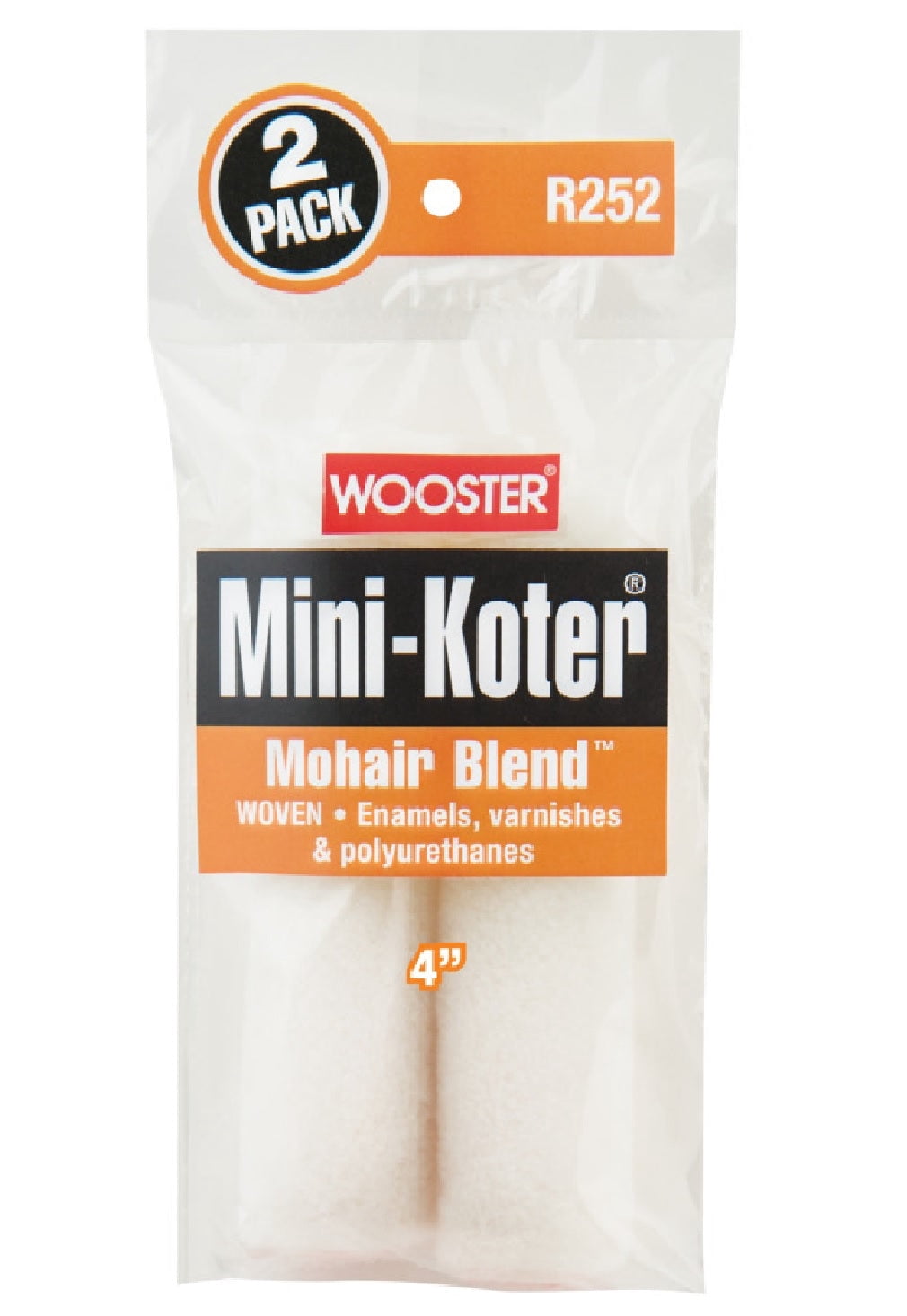 Wooster R252-4 Mini-Koter Mohair Blend Rollers, 4 Inch, Each - Walmart.com