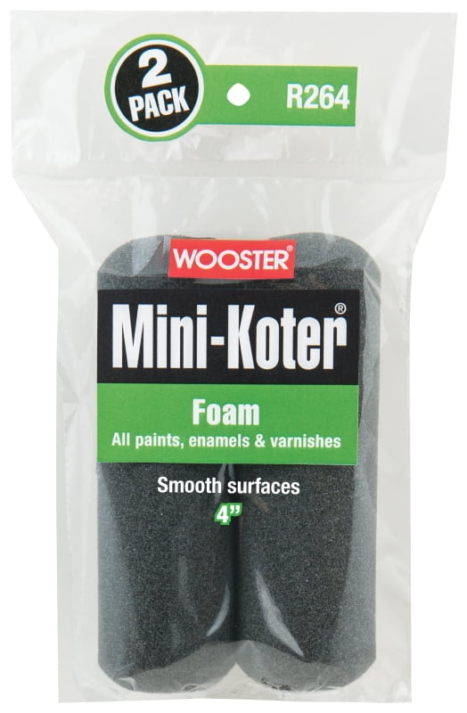 Wooster Mini Paint Rollers,4"L,No Nap,Foam,PK2 R264-4 - Walmart.com