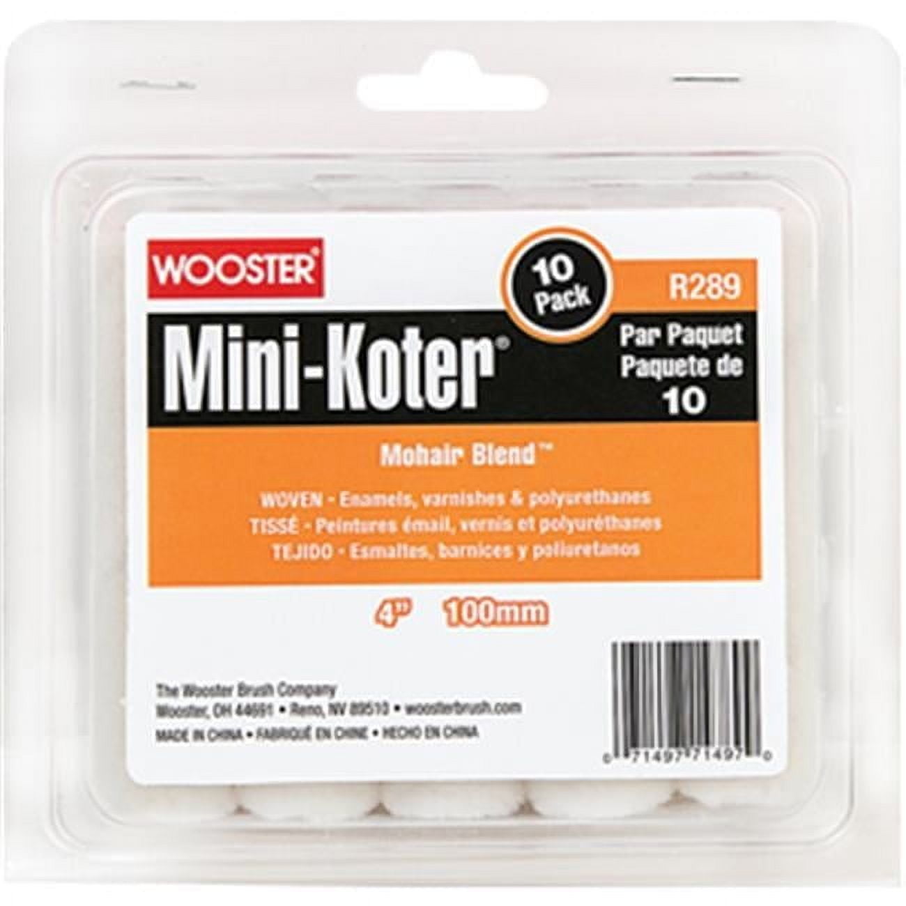 Wooster R289-4 4 in. Mini-Koter Mohair Blend Roller, Pack of 10 ...