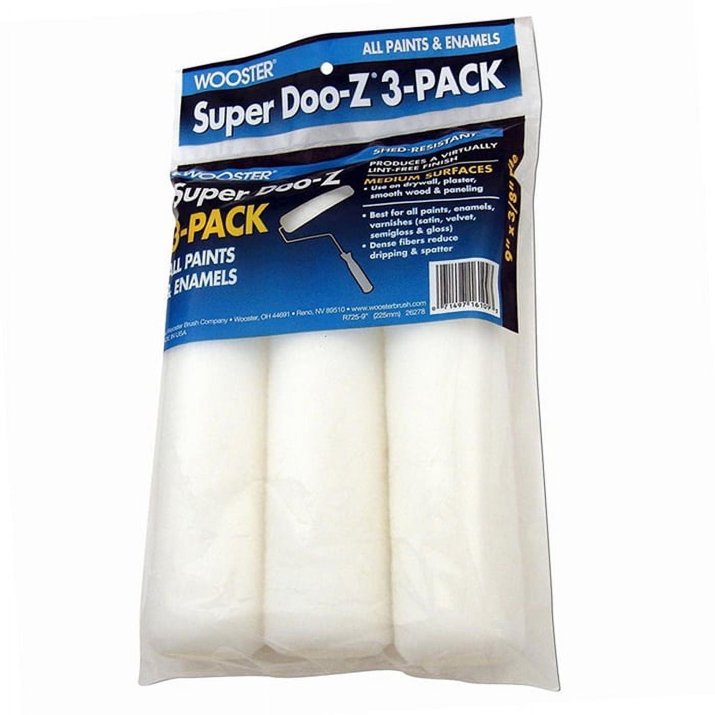 Wooster R725 9" Super Doo-Z 3/8" Nap Roller Cover 3Pk - Walmart.com