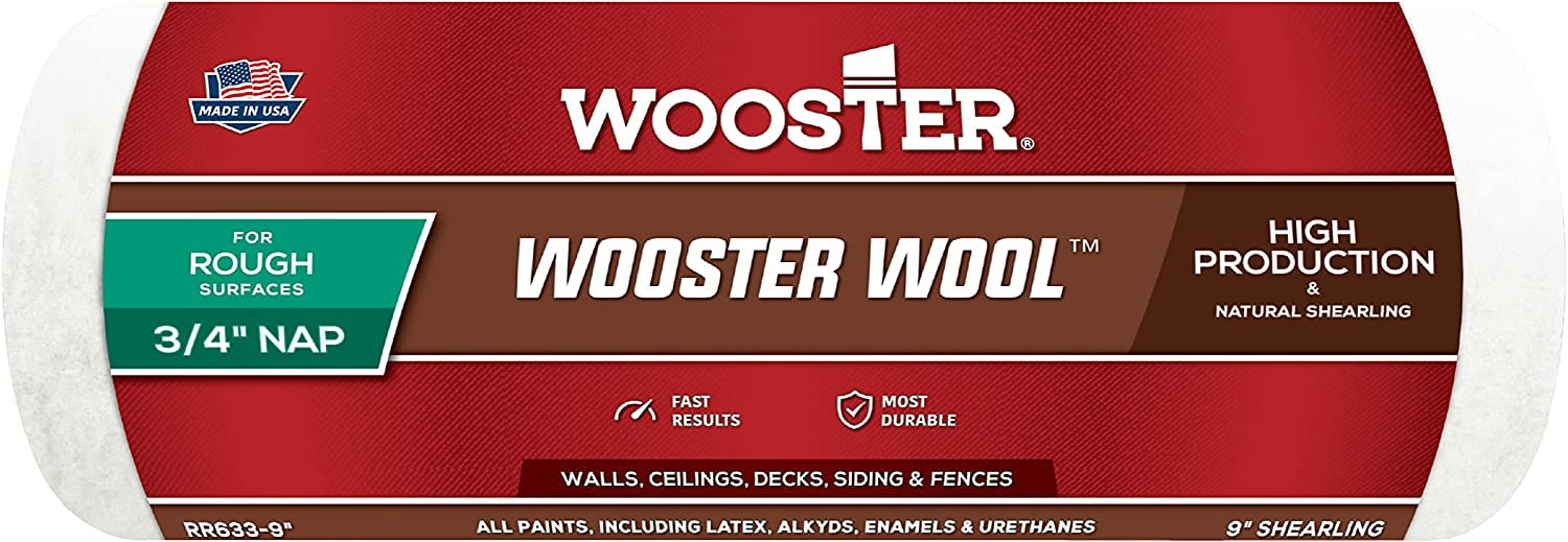 Wooster RR633 9" Wooster Wool 3/4" Nap Roller Cover - Walmart.com