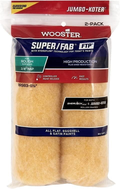 Wooster RR983-6 1/2 Jumbo-Koter Super/Fab FTP 3/4" Paint Rollers, Red ...
