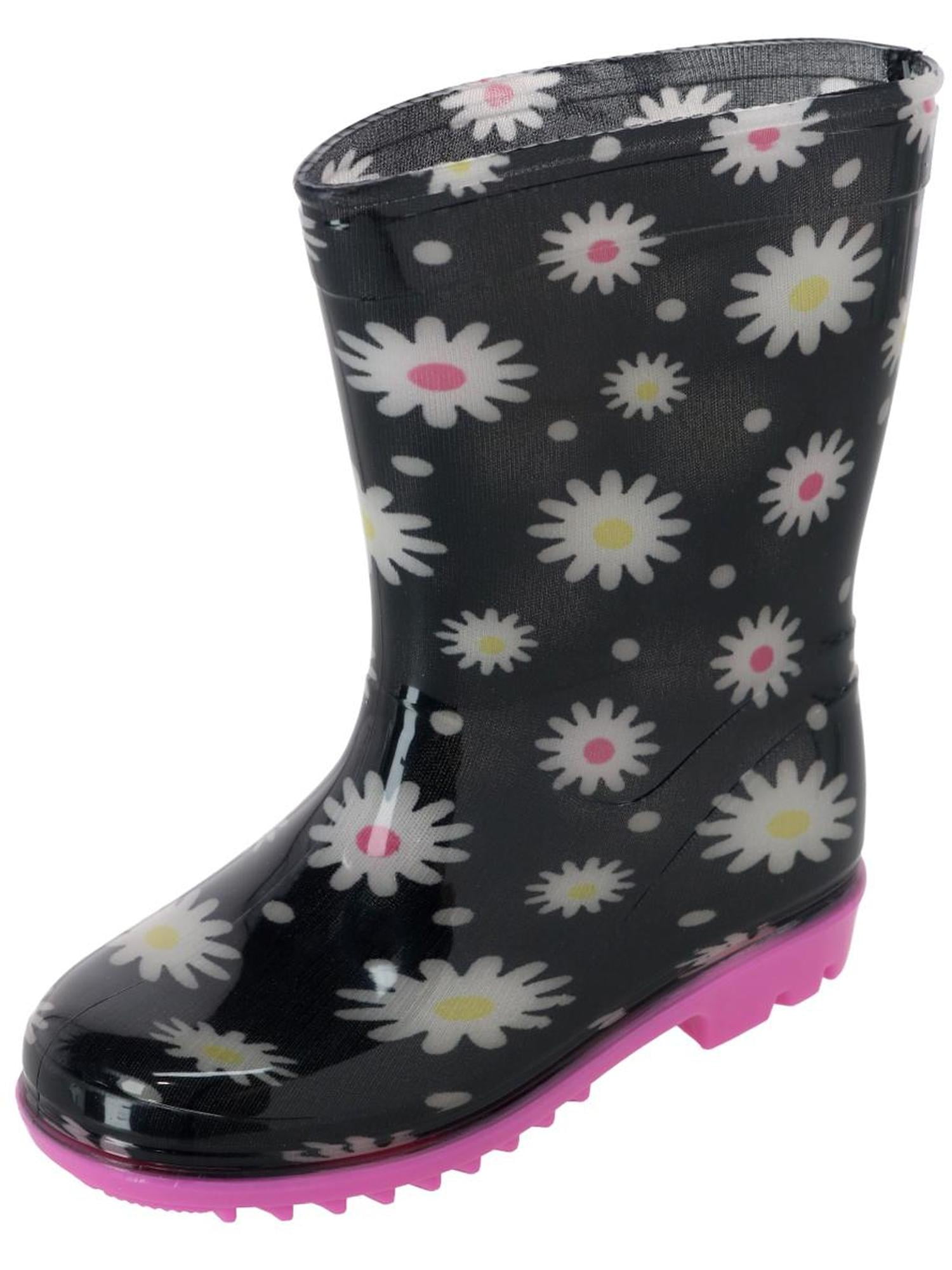 Wootie Toddler Girl's Daisy Floral Waterproof Rain Boots - Walmart.com