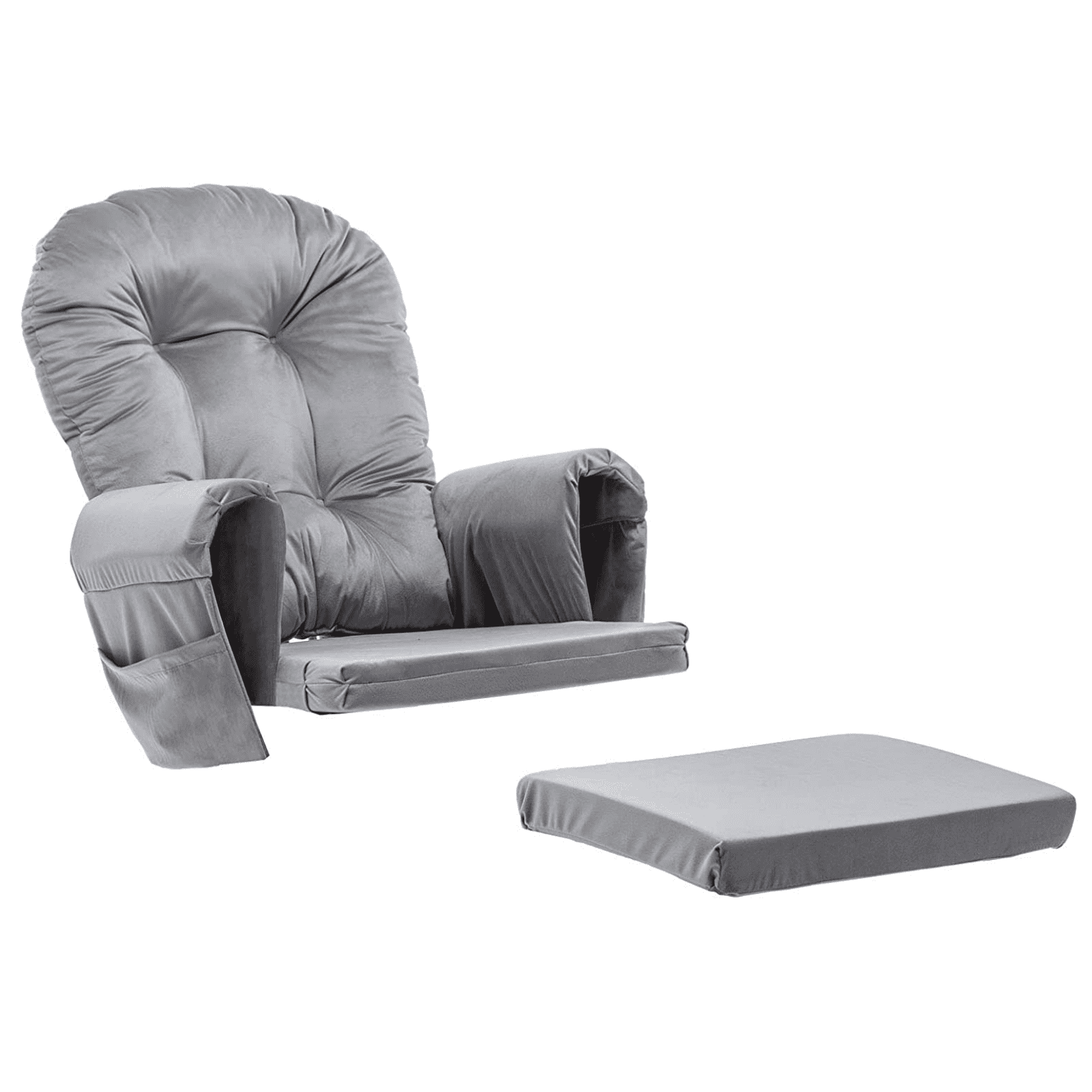 Woowdepot Removable Glider Cushions Set Soft Velvet Rocker Chair Seat ...