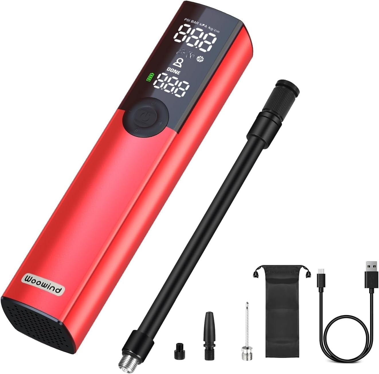 Woowind BP188 Bike Pump, The Pro Electric Bicycle Pump Tire Inflator ...