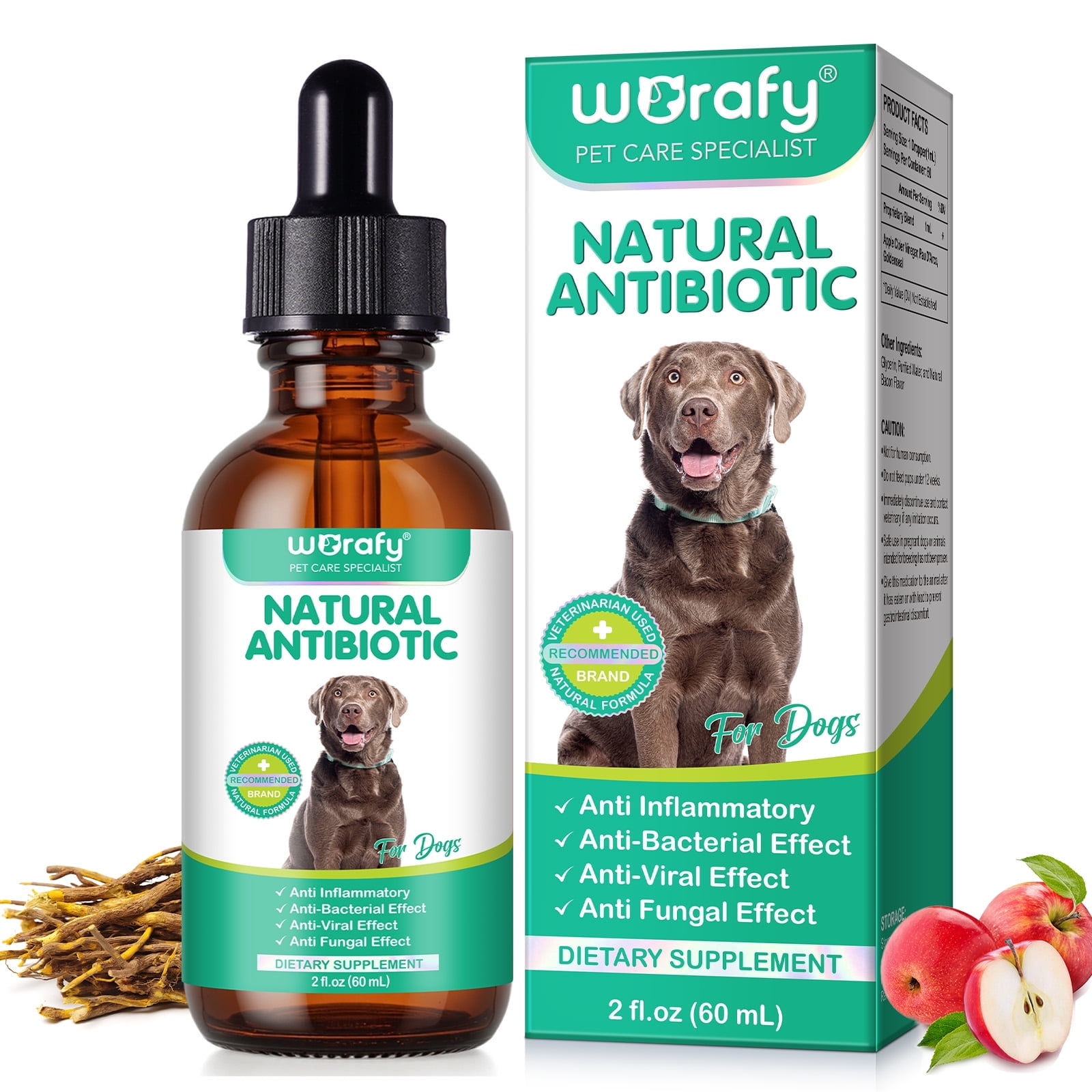 Worafy Natural Antibiotics Drops for Dogs Enhances Immunity and Overall ...