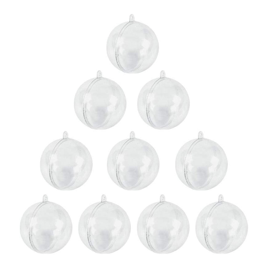 Worallymy 10pcs 6cm Transparent Fillable Balls Clear Fillable Ornaments ...