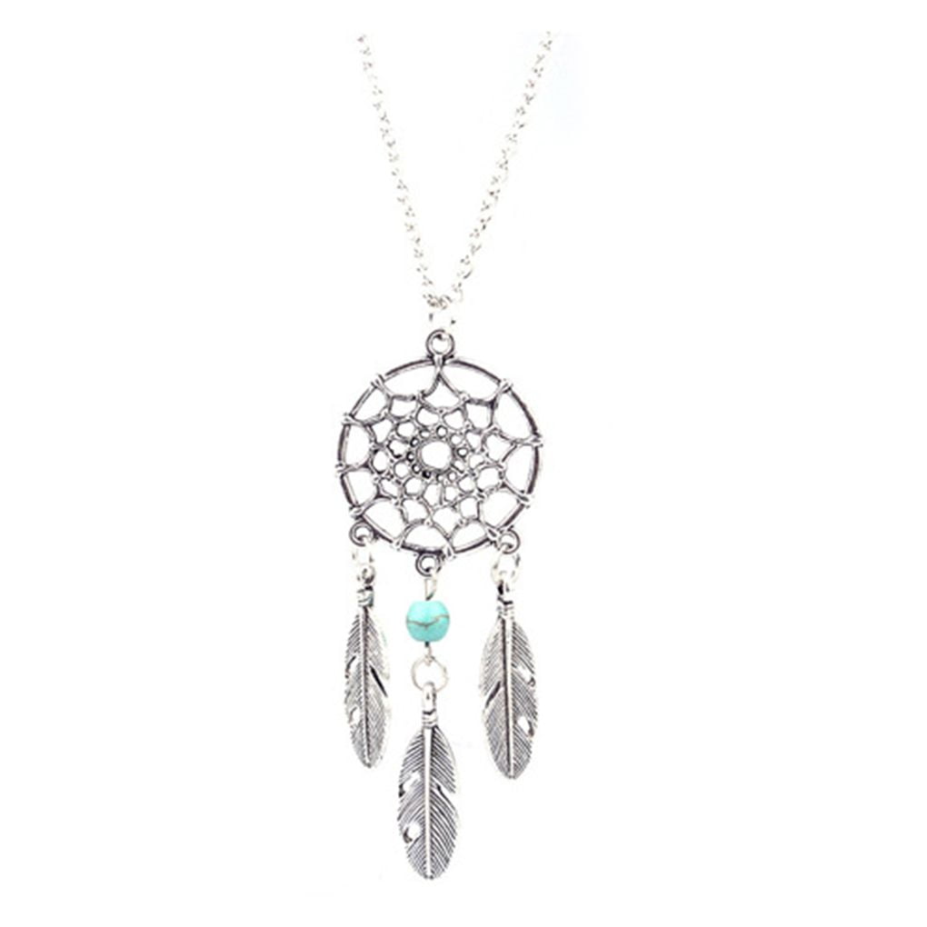 Worallymy Charm Dream Catcher Dreamcatcher Beads Feather Pendant Long ...