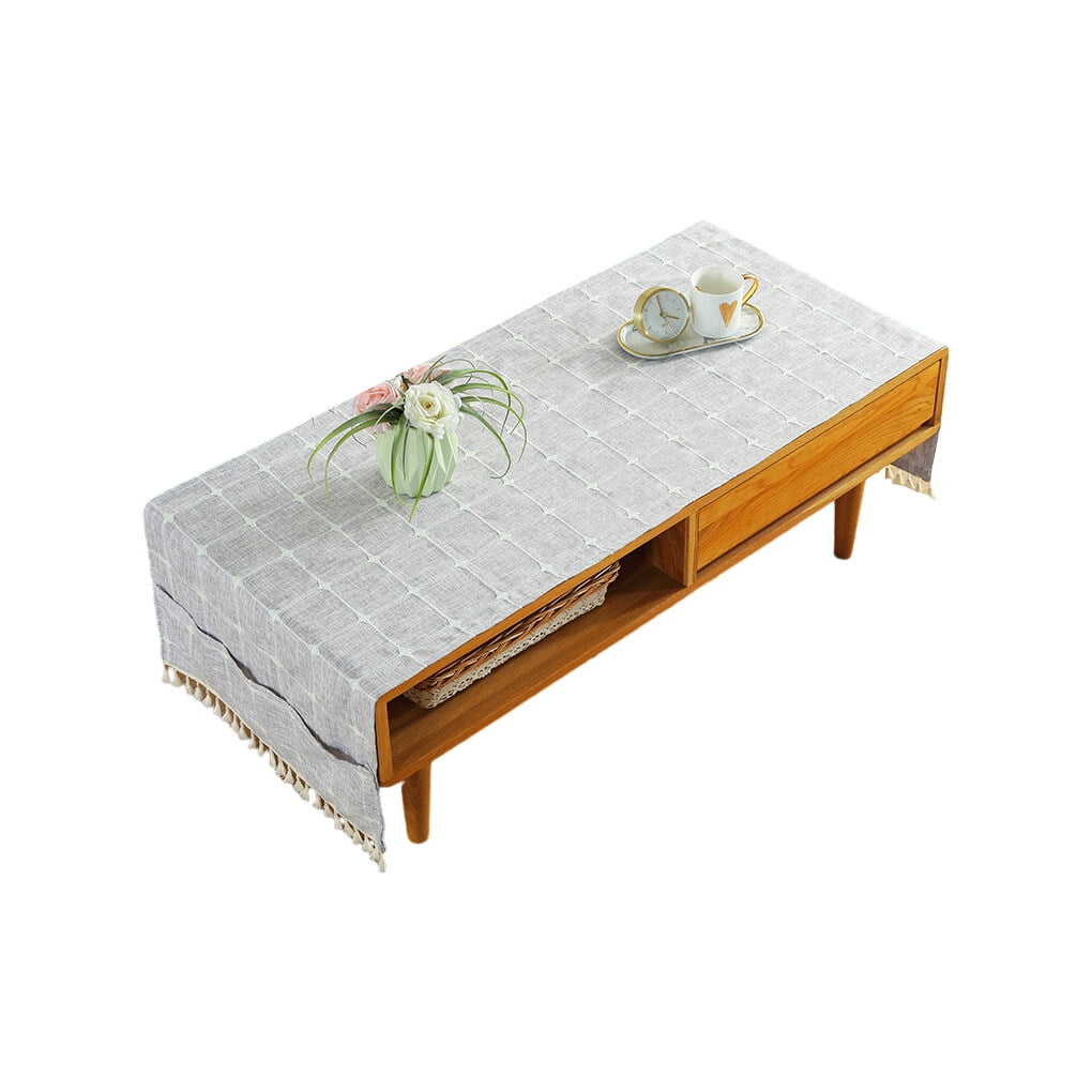 Worallymy Cotton Linen Tablecloth Rectangular TV Cabinet Coffee Desktop ...