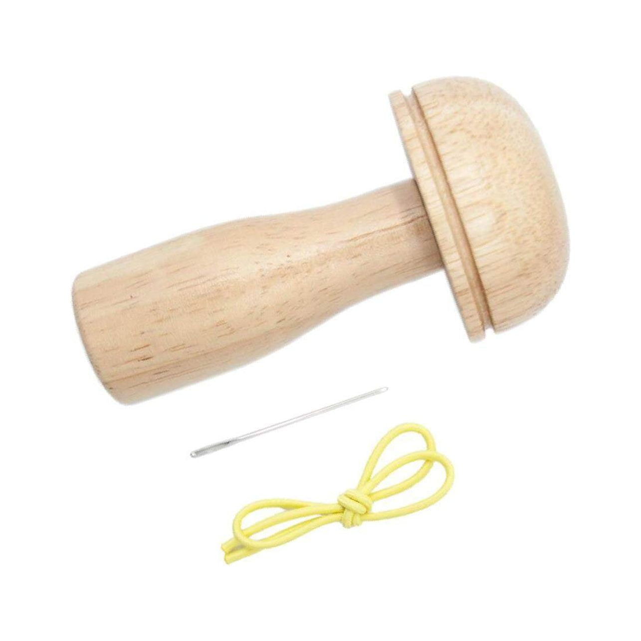 Worallymy Manual Wooden Sewing Darning Red Mushroom Shape Sewing Tools ...