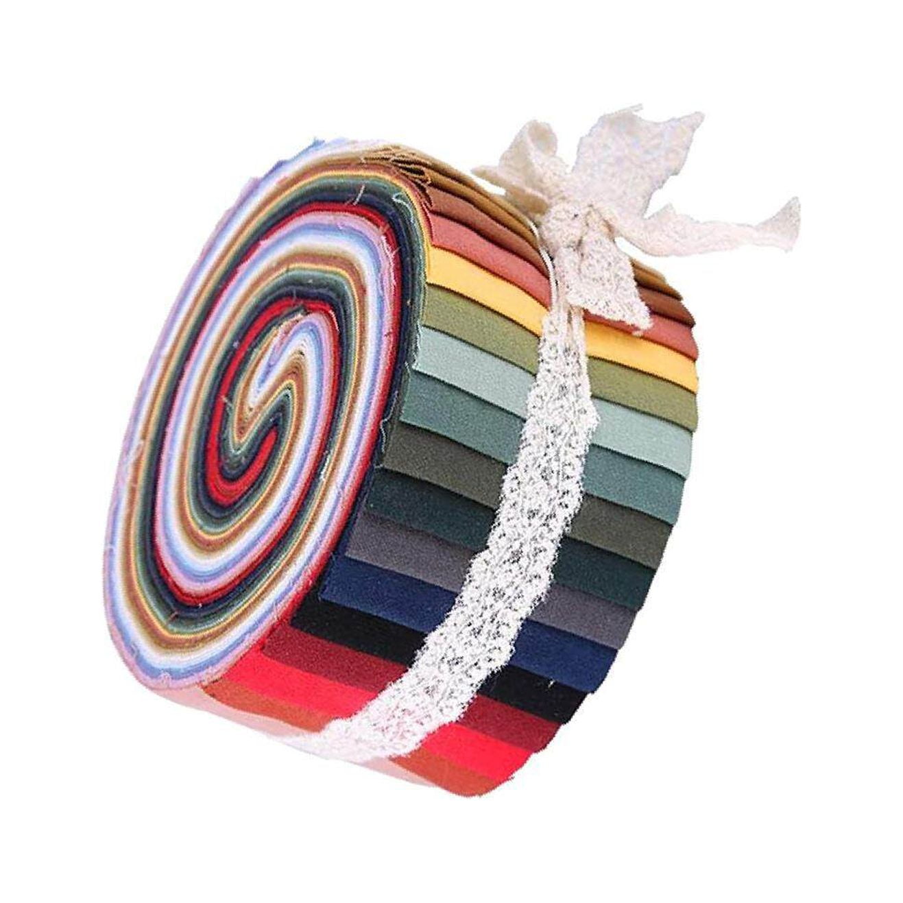Worallymy Roll Up Cotton Fabric Strips Jelly Rolls Quilting Craft ...