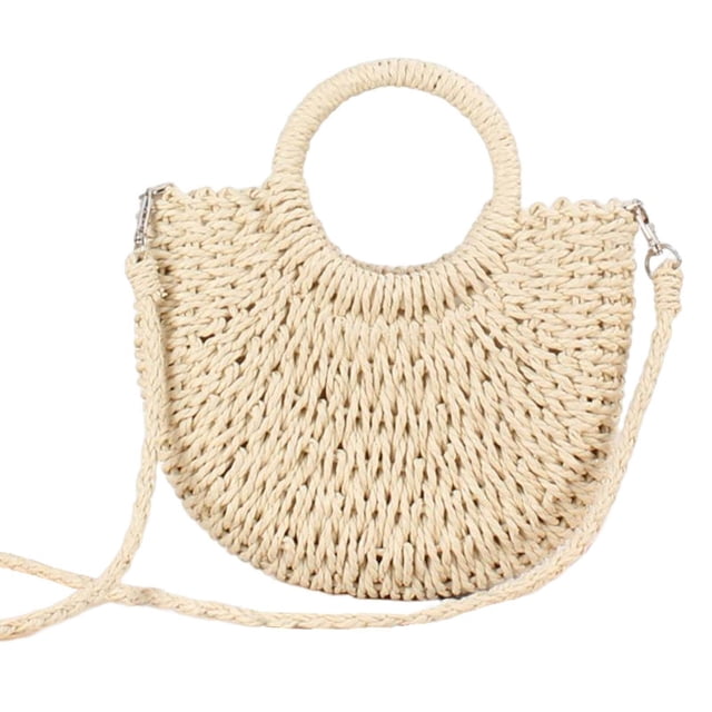 Worallymy Women Straw Bag Handmade Tote Beach Summer Crossbody Shoulder ...