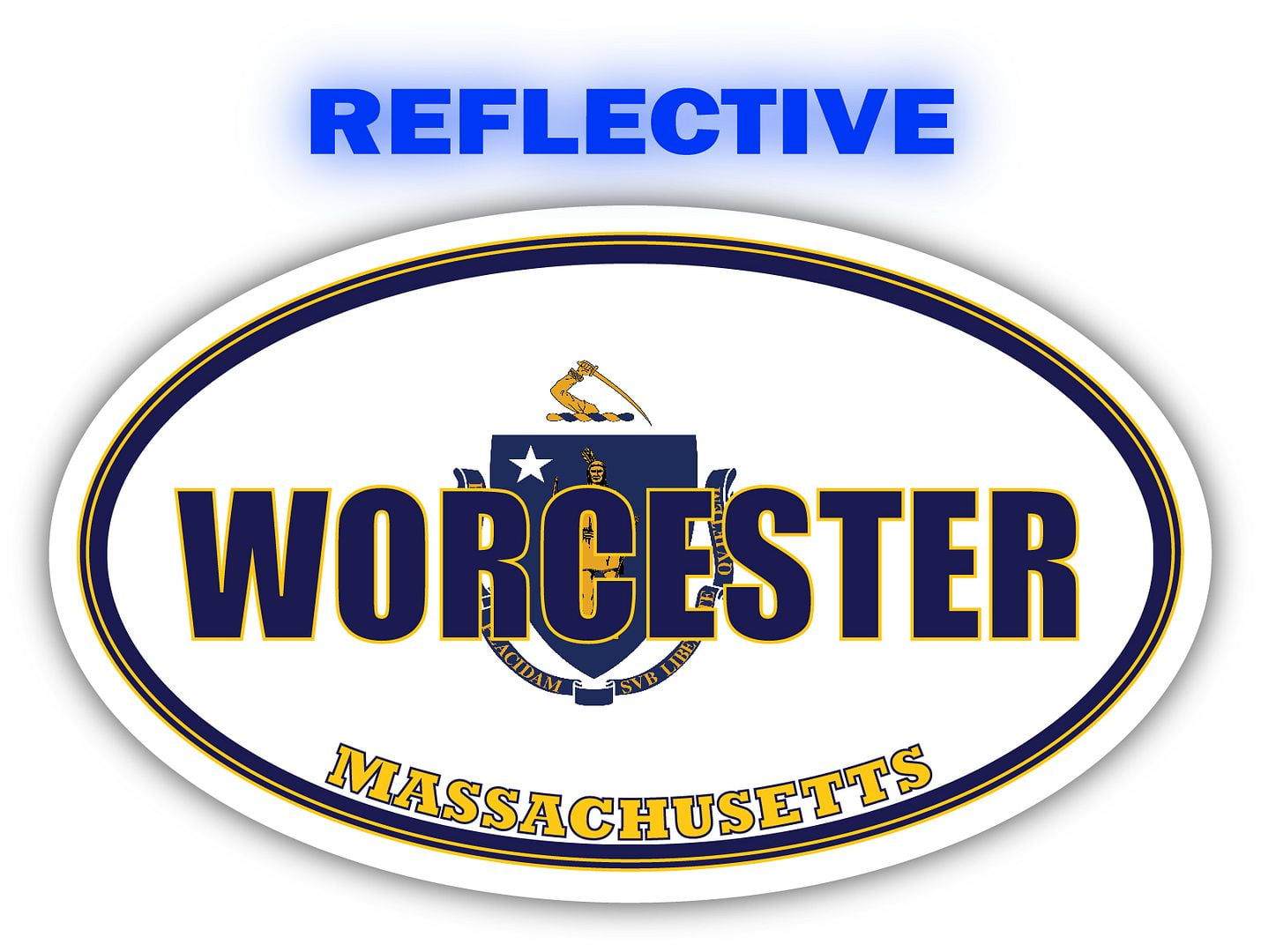Worcester City Massachusetts State Flag | MA Flag Worcester County Oval ...