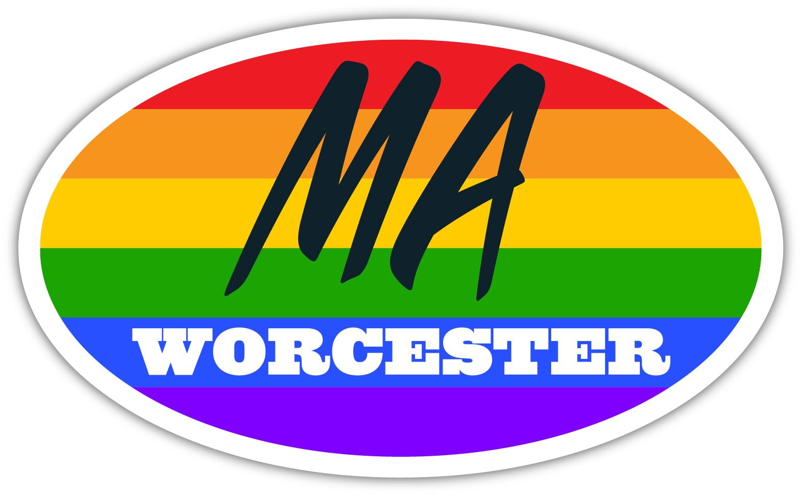 Worcester MA Massachusetts Worcester County Rainbow Pride Flag 6 ...