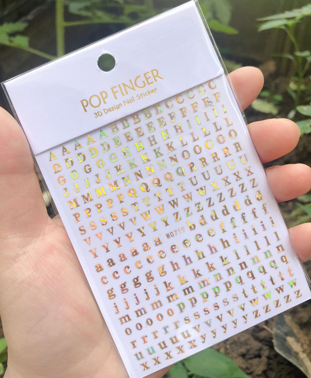 Word 3D English Alphabet Self-adhesive Nail Art Stickers Nail Art Decal ...