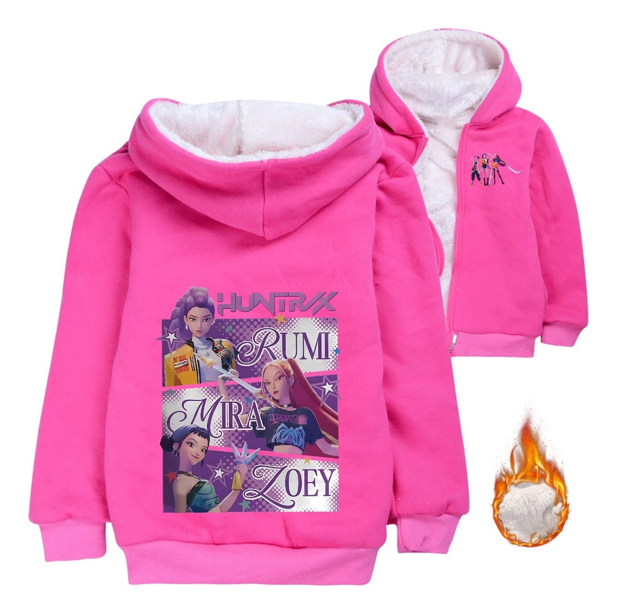 Word Art Anime Coat – Rumi Mira Zoey KPop Demon Hunters HUNTR/X Kids ...