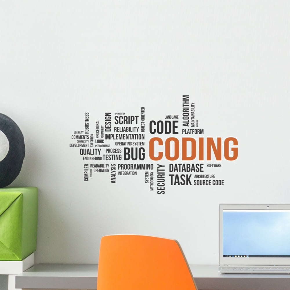 Word Cloud Coding Wall Decal by Wallmonkeys Peel and Stick Graphic (18 ...