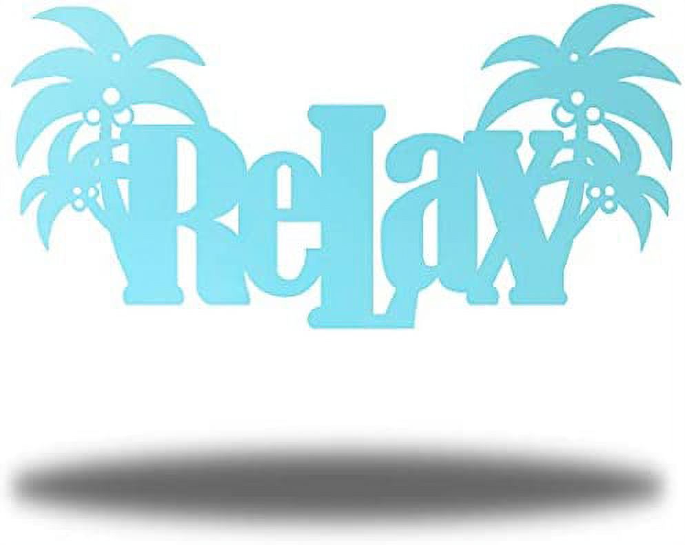Word Coastal Beach Metal Wall Art Made In USA Multiple Colors And