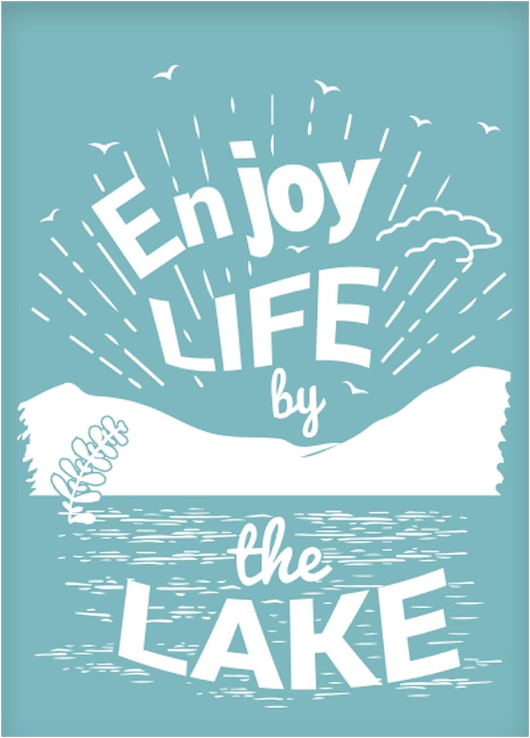 Word Enjoy Life by The Lake Pattern Silk Screen Printing Stencil 19 ...