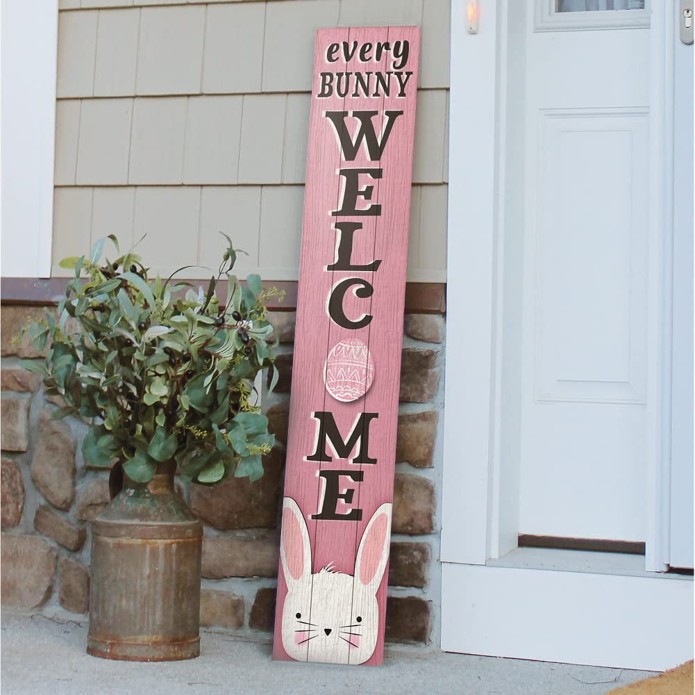My Word! Everybunny Welcome Easter Porch Board Welcome Sign & Porch ...