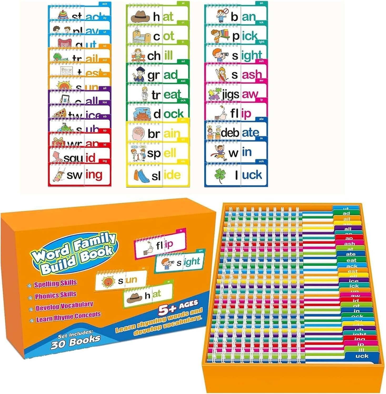 Word Families Learn to Read Flash Cards Set, Phonics and Sight Words ...