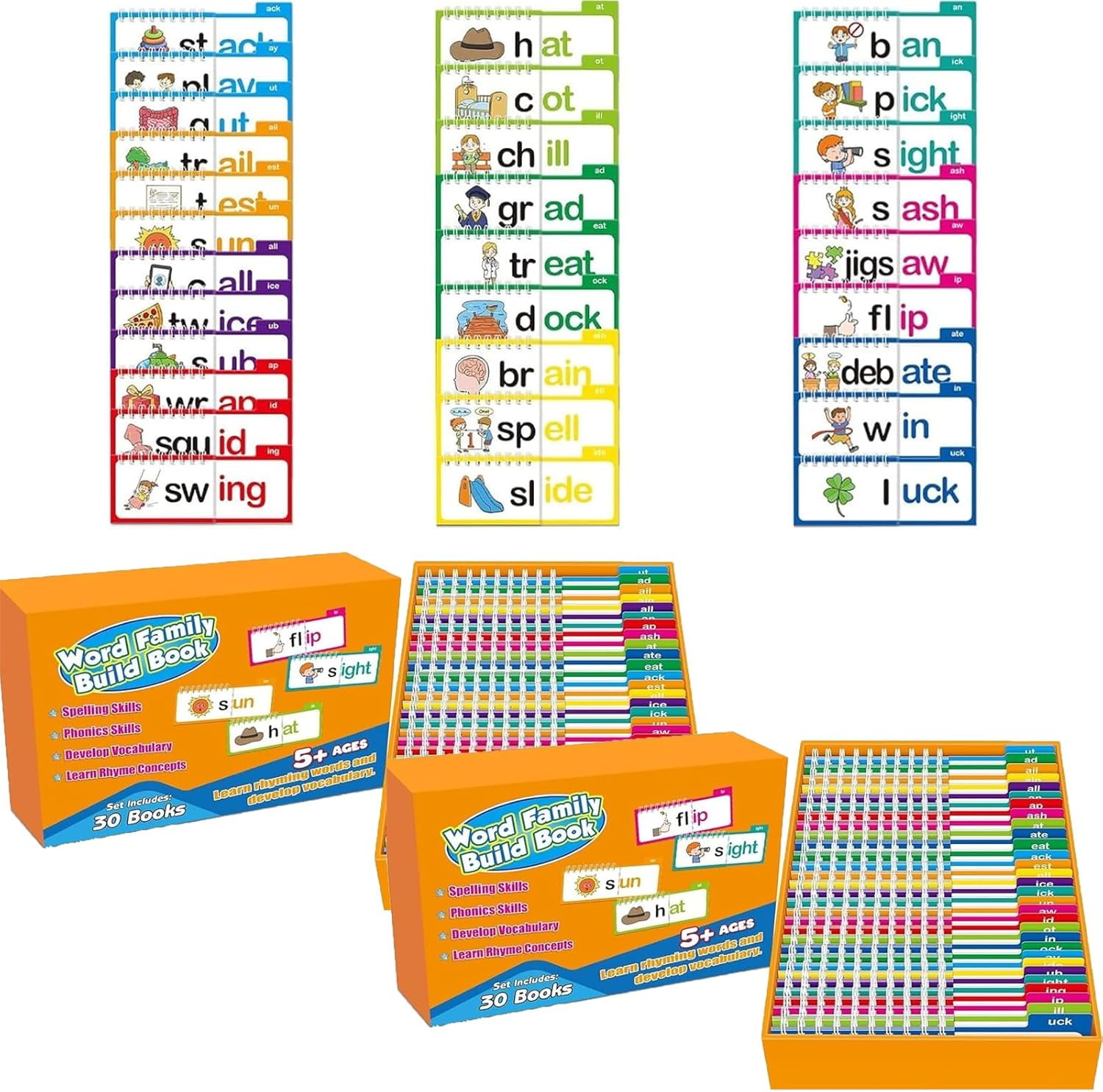 Word Family Build Book, Read and Rhyme Flip Book, 30 Read and Rhyme ...