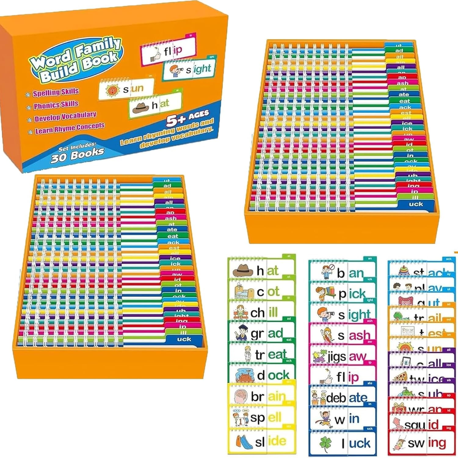 Word Family Flip Books, 30 Read and Rhyme Flip Books, Read and Rhyme ...