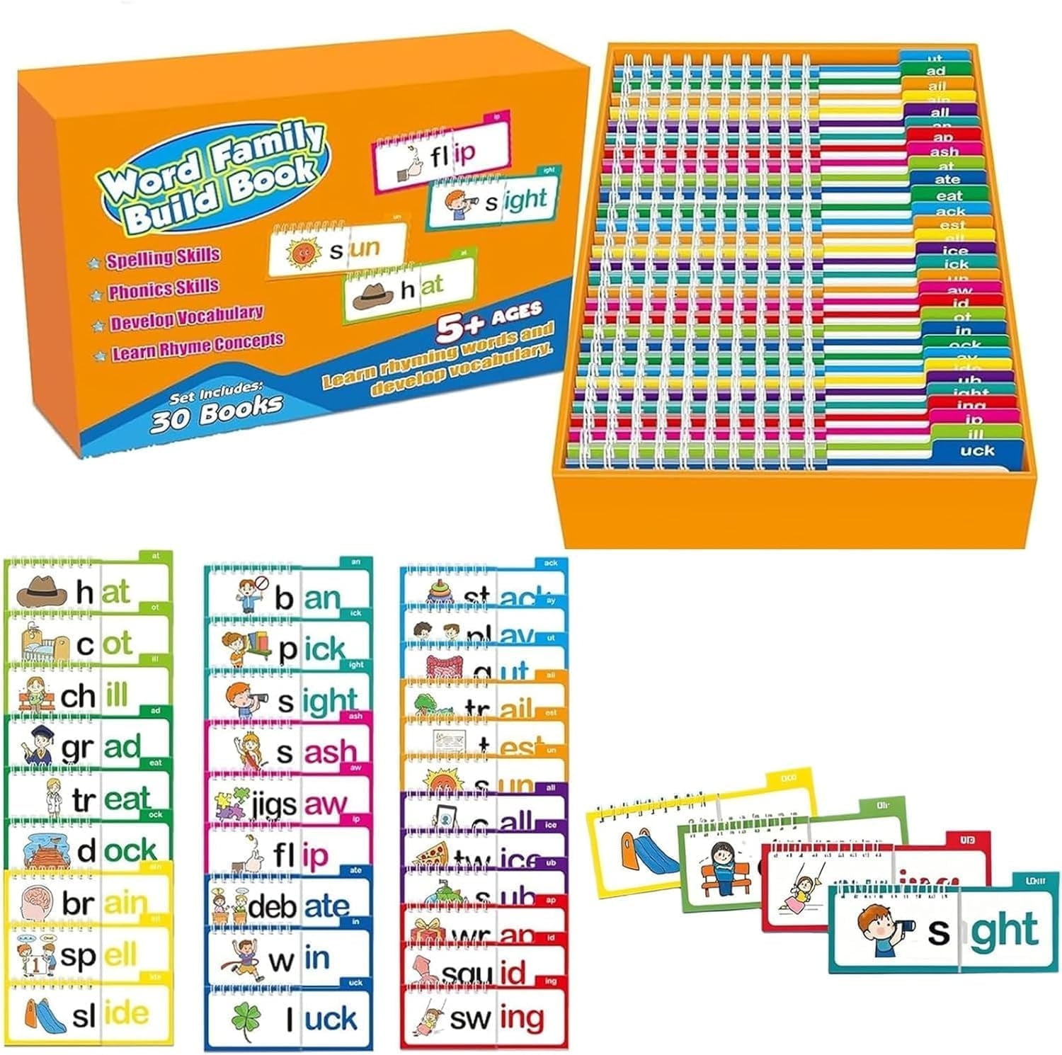 Word Family Flip Books,30 Read and Rhyme Flip Books,Read and Rhyme Flip ...