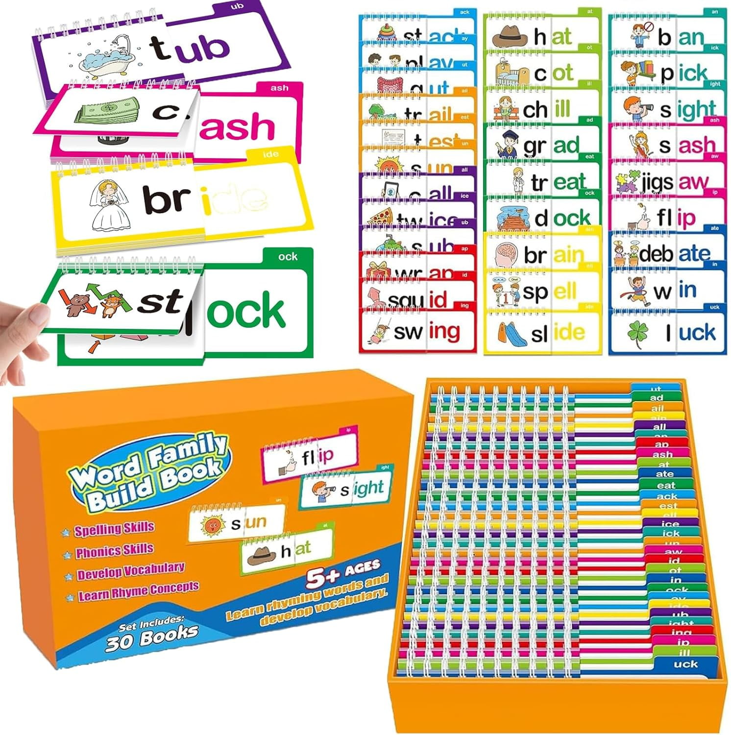 Word Family Flip Books,30 Read and Rhyme Flip Books, Word Families Flip ...