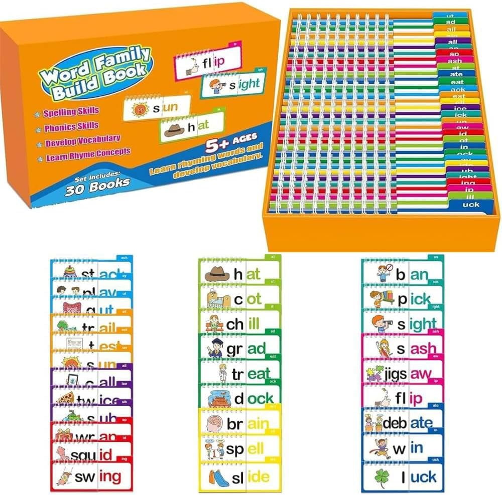 Word Family Flip Books 30 Read and Rhyme Flip Books Vocabulary Flash ...