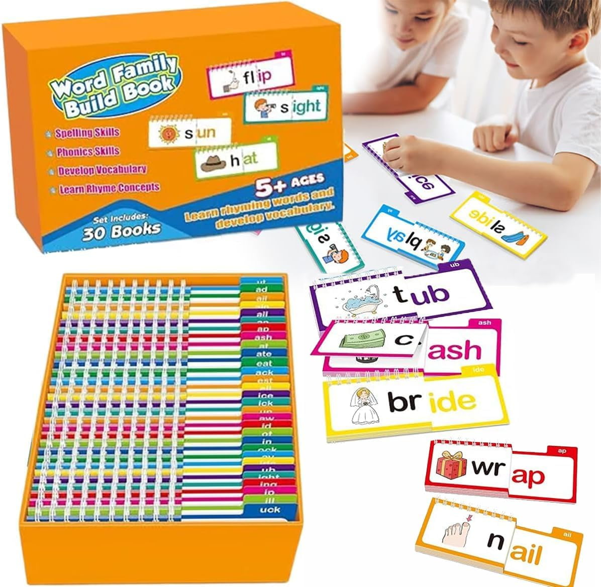 Word Family Flip Books 30 Read and Rhyme Flip Books Vocabulary Flash ...