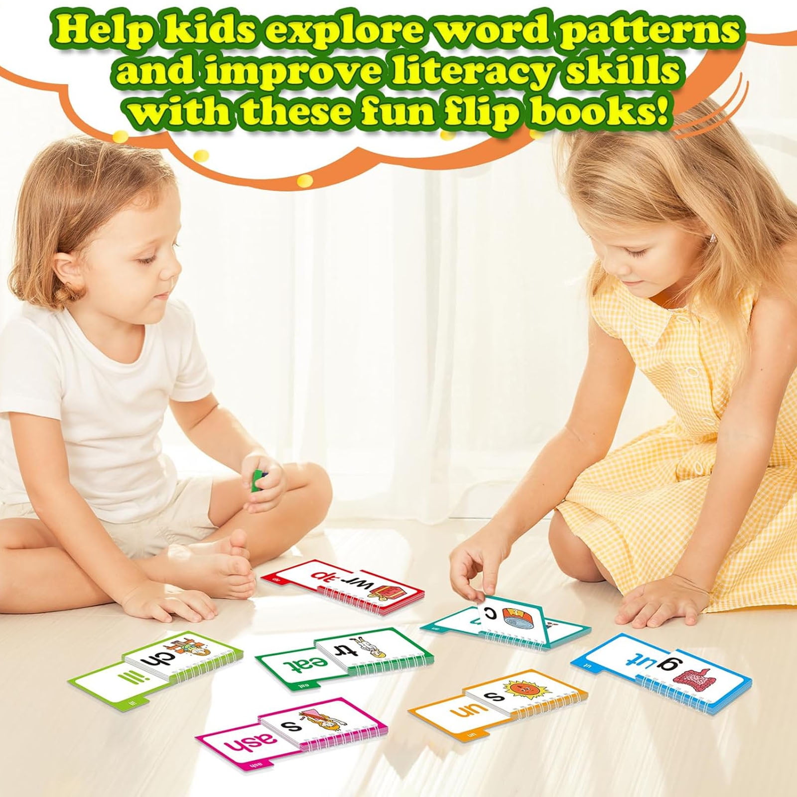 Word Family Flip Books Set - 30 Interactive Read & Rhyme Flip Activity ...