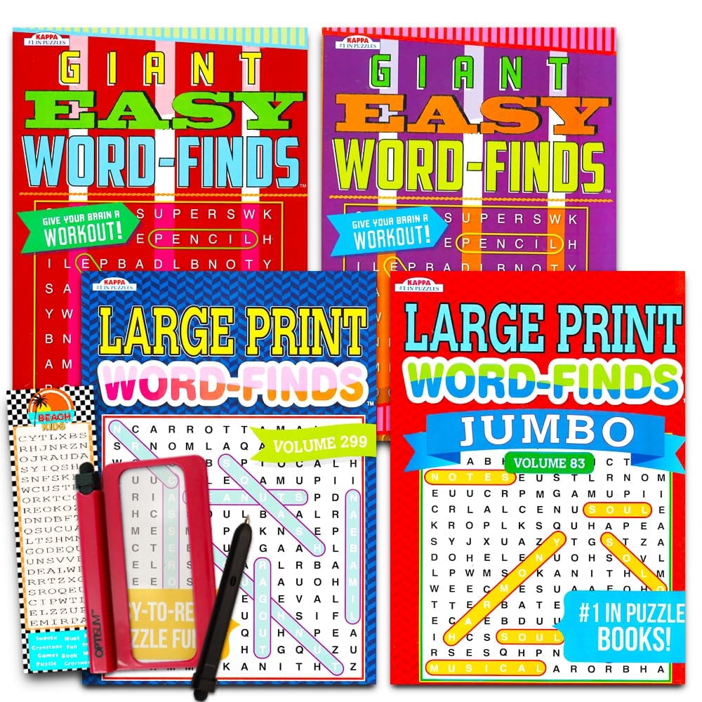 Crenstone Word Search Puzzle Books, Large Print, 4 Jumbo Books, Over ...