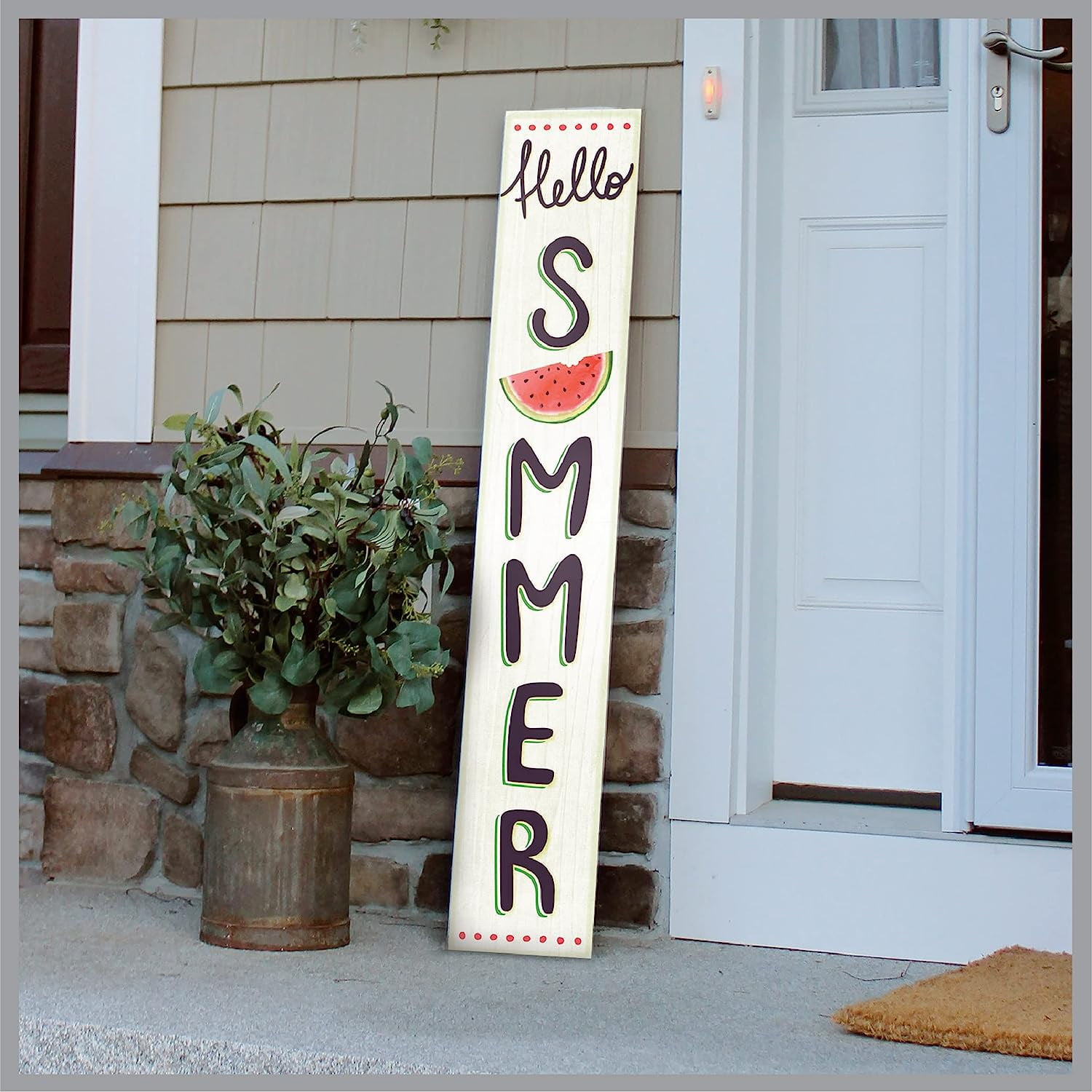 My Word! Hello Summer w/Watermelon Porch Board Welcome Sign & Porch ...