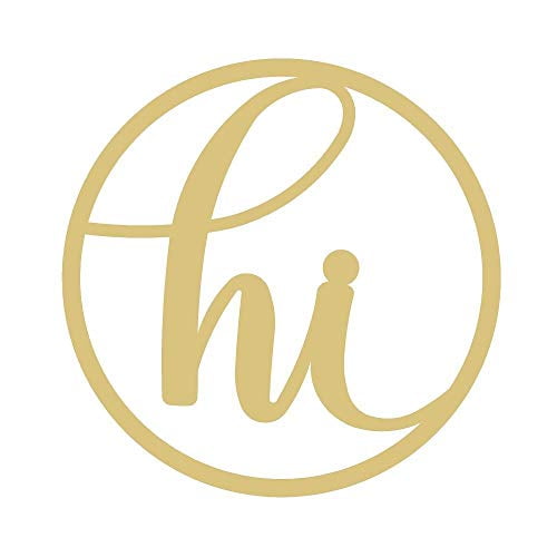 Word Hi Cutout Unfinished Wood Home Decor Hello Greetings Door Hanger ...