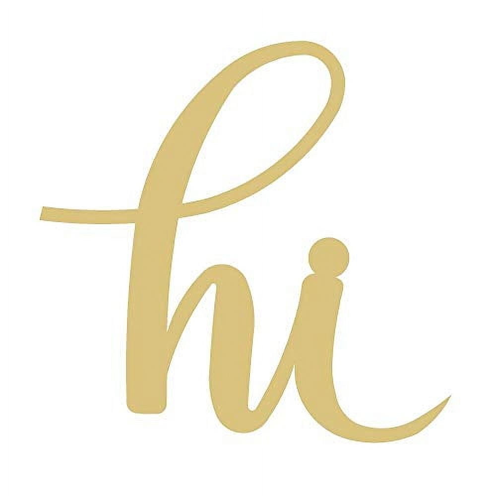 Word Hi Cutout Unfinished Wood Home Decor Hello Greetings Door Hanger ...