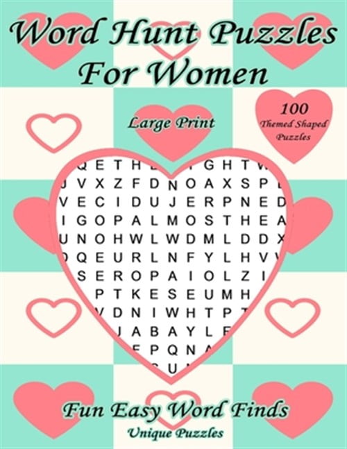 Pre-Owned Word Hunt Puzzles For Women Large Print: Fun Easy Word Finds ...