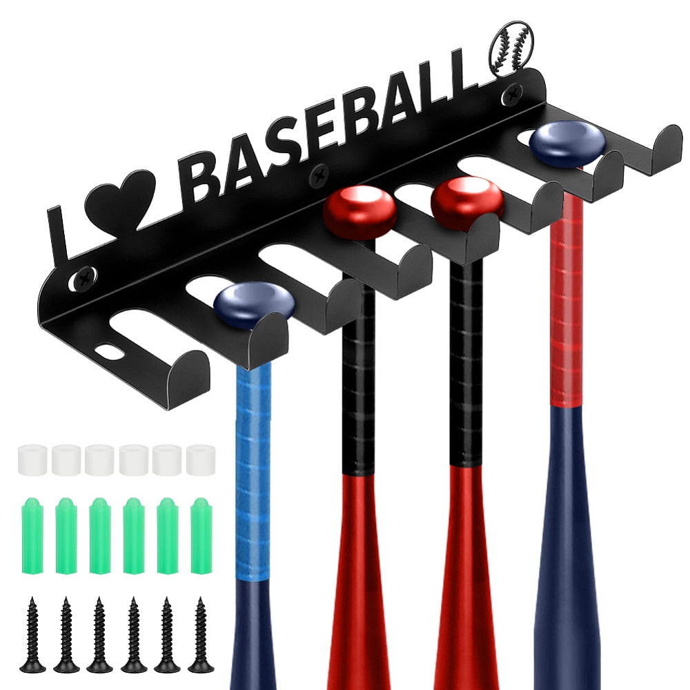 Word I Love Baseball Iron Baseball Bat Display Stand with Screw and ...