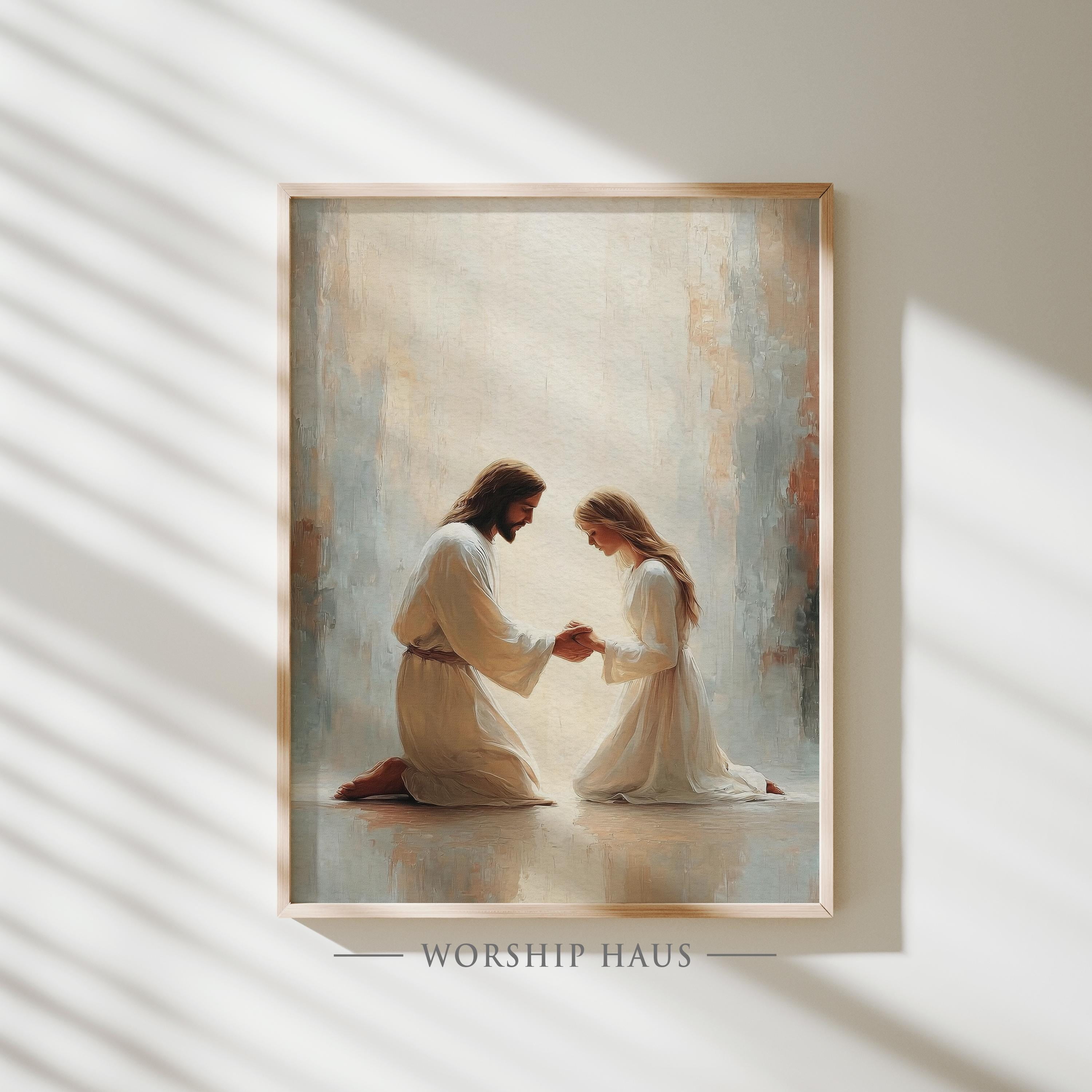 The Word Made Known Printable Christian Art Jesus Giving Bible To Woman ...