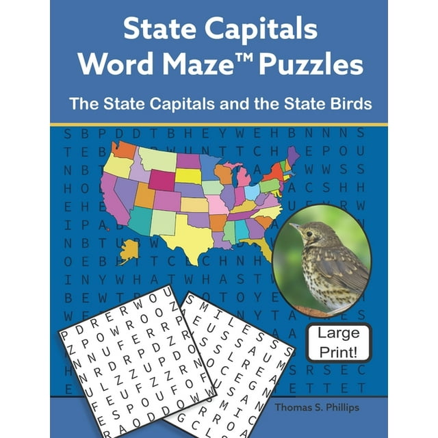 Word Maze Puzzle Book: State Capitals Word Maze Puzzles : The State ...